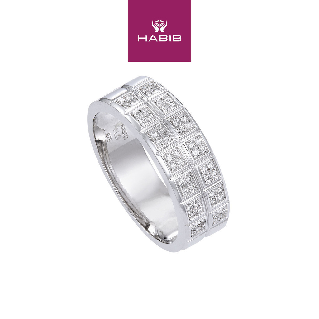HABIB Diamond Men's Ring in 925 Silver Palladium 268251223(PLD ...