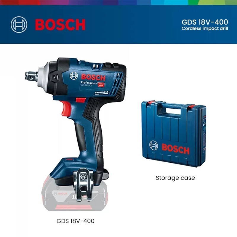 Bosch GDS 18V 400 Impact Wrench Brushless 400N.M Cordless Motor Lithium ...