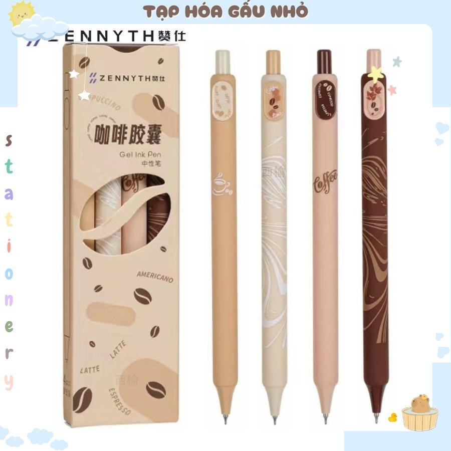 Genuine Zennyth LATTE COFFEE gel pen, ST nib black ink gel ballpoint ...