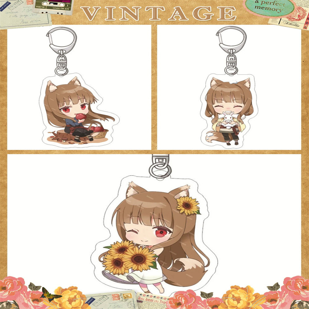 Key Chain, Standee, Spice and Wolf Model Painting Holo Chibi Cute Anime ...