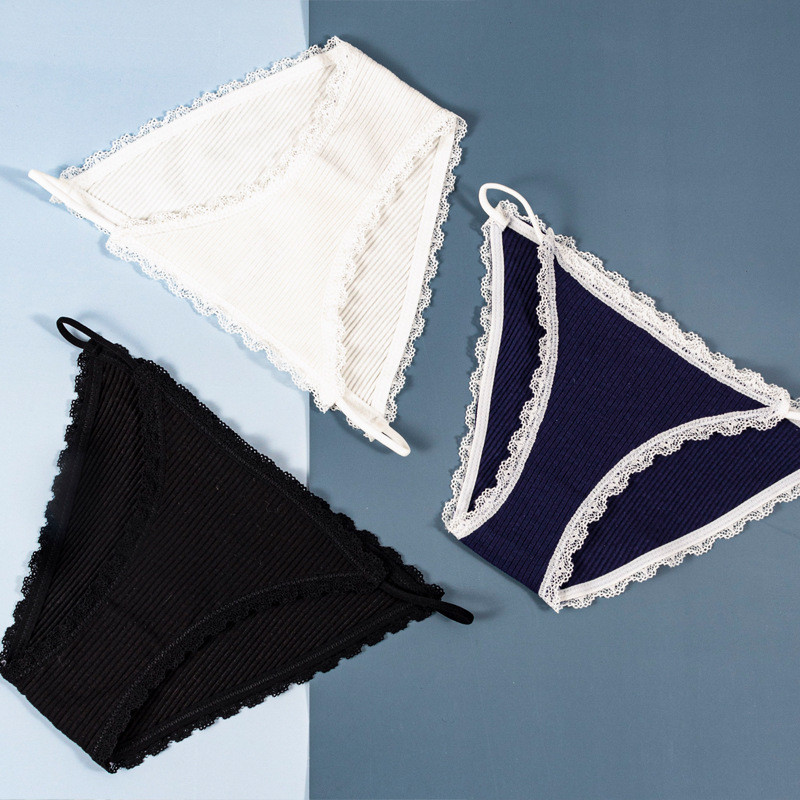 [Angry Bra Shop] Sexy Spring Silk Underwear for Women Lace Trim Thin ...