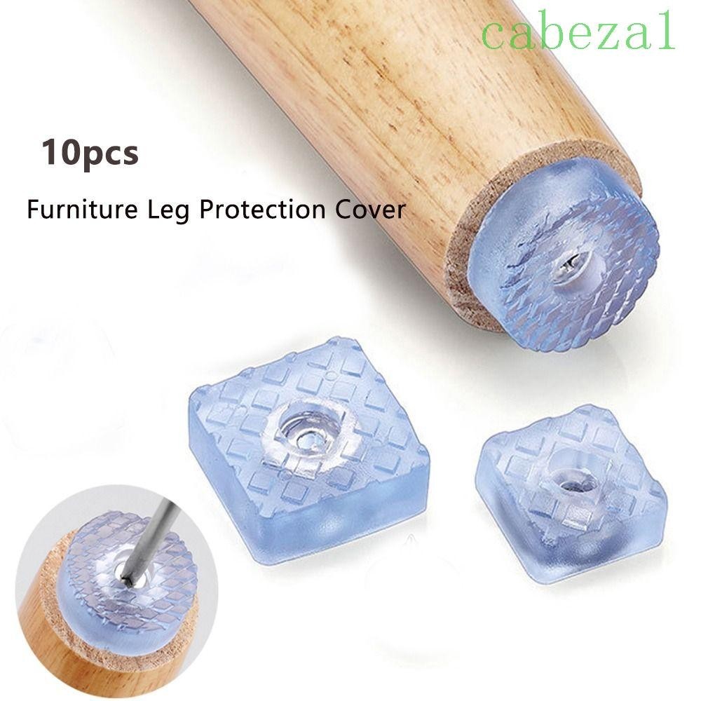 CABEZA Furniture Leg Pad Transparent 10pcs Sofa Chair Leg Bedside Floor ...