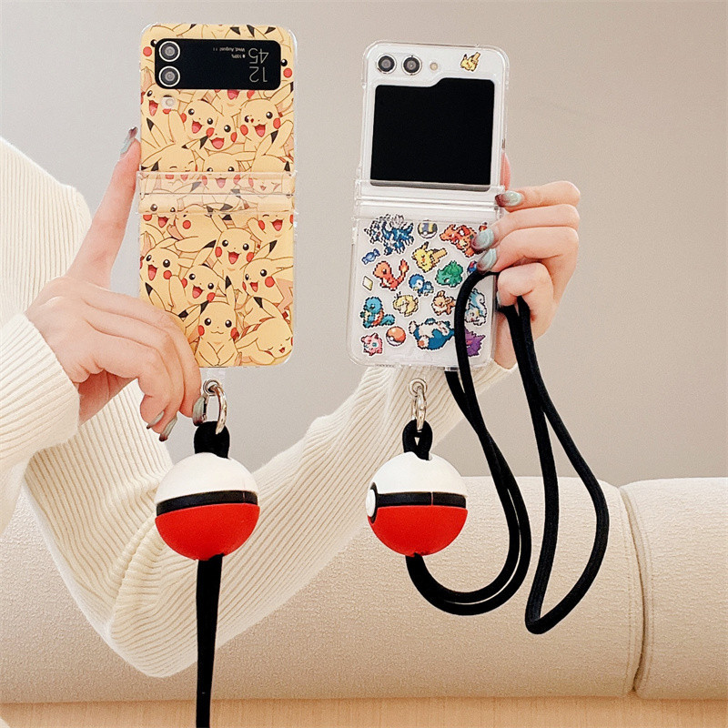 Samsung Z Flip 6/5/4/3 Cartoon Pokémon Pikachu Transparent Acryli Case ...