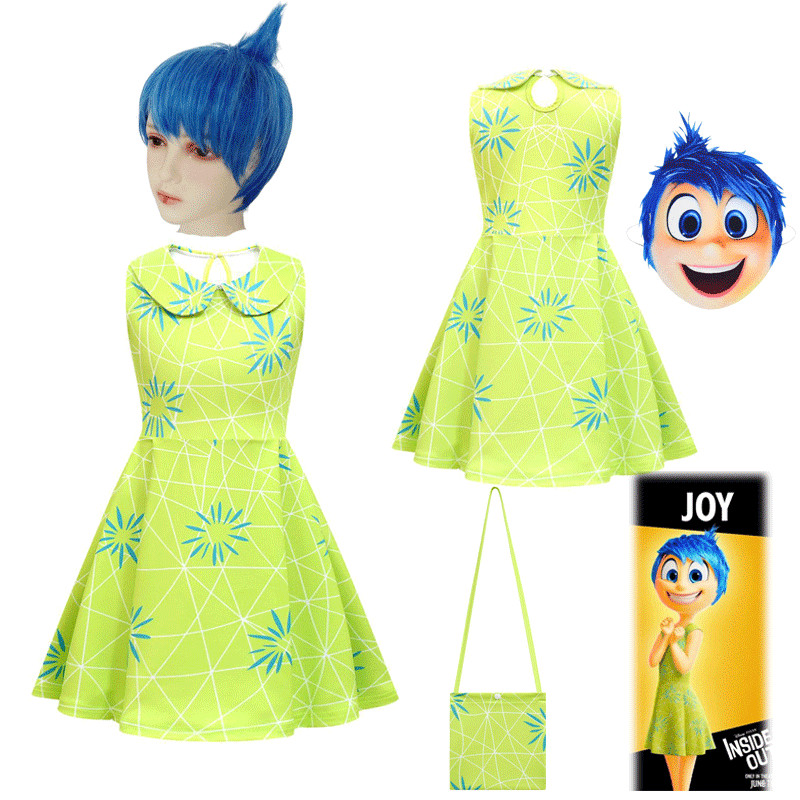 Inside Out Cartoon Character Costume 2-10yr Girls Inside Out 2 Happy ...