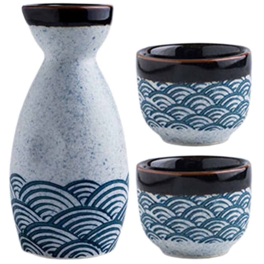 Ready Stock 1 Set Saki Pot Japanese Style Ceramic Traditional Sake Pot ...