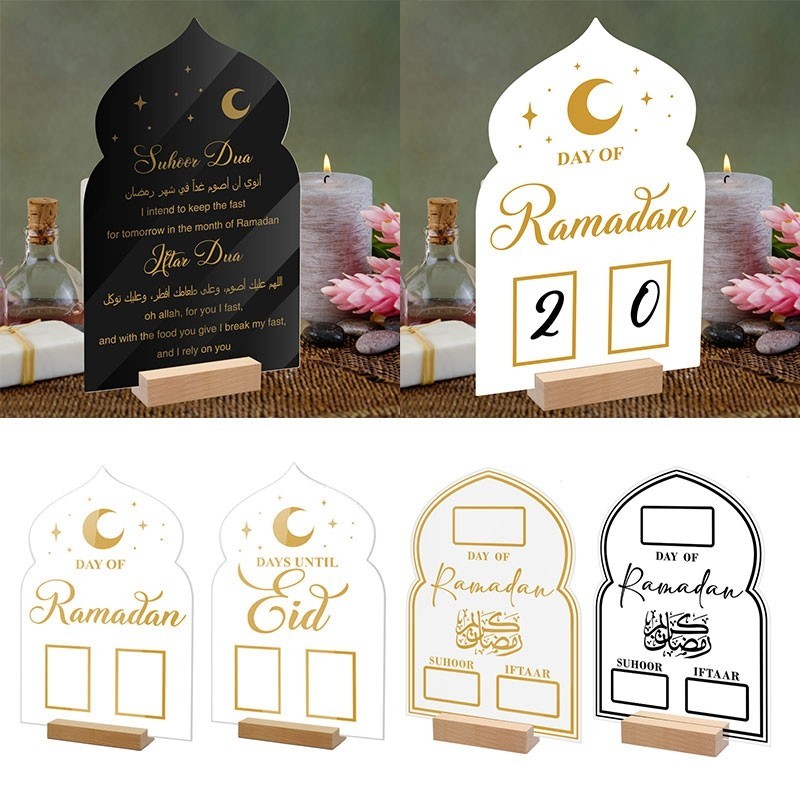 Hari Raya Acrylic Display Table Repeatable Writing Mirror Calendar Eid ...