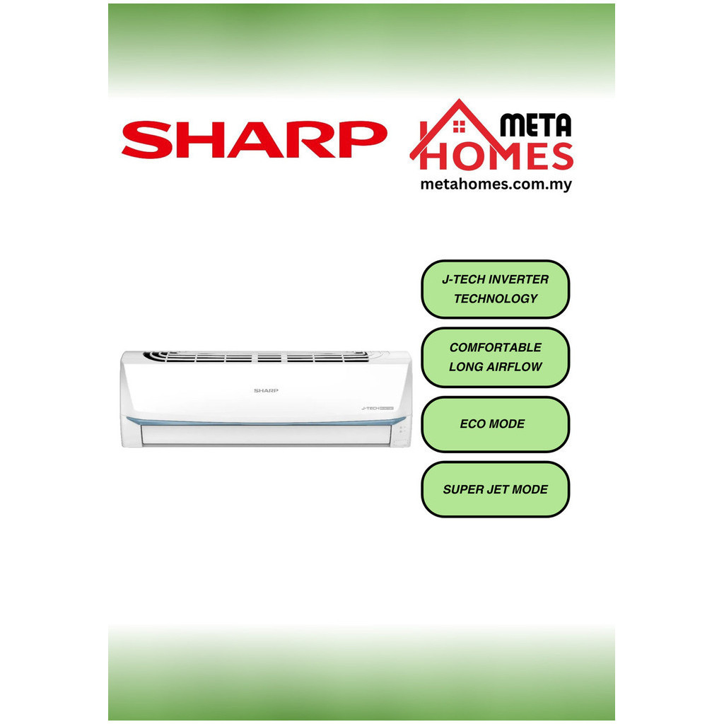 Sharp 1.0HP J- Tech Inverter Air Conditioner AHX10BED | Shopee Malaysia
