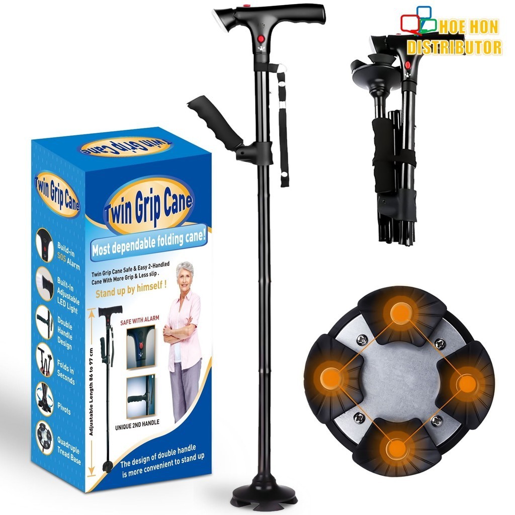 360 Pivot Foldable Walking Stick 1pc Pro Light Weight Crutch Sport ...