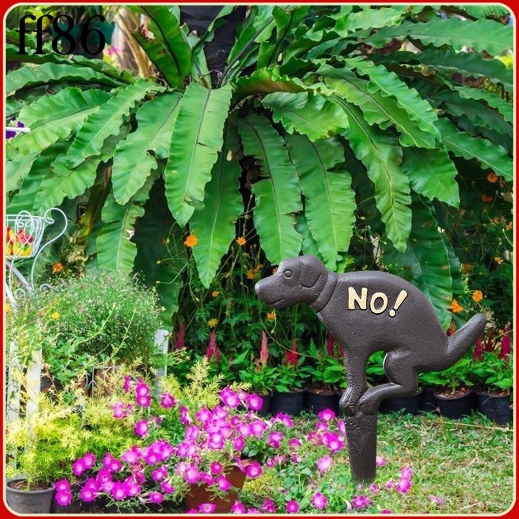 No Pooping Yard Sign Cast Iron Dog Pooping Lawn Your Dogs From Poop ...