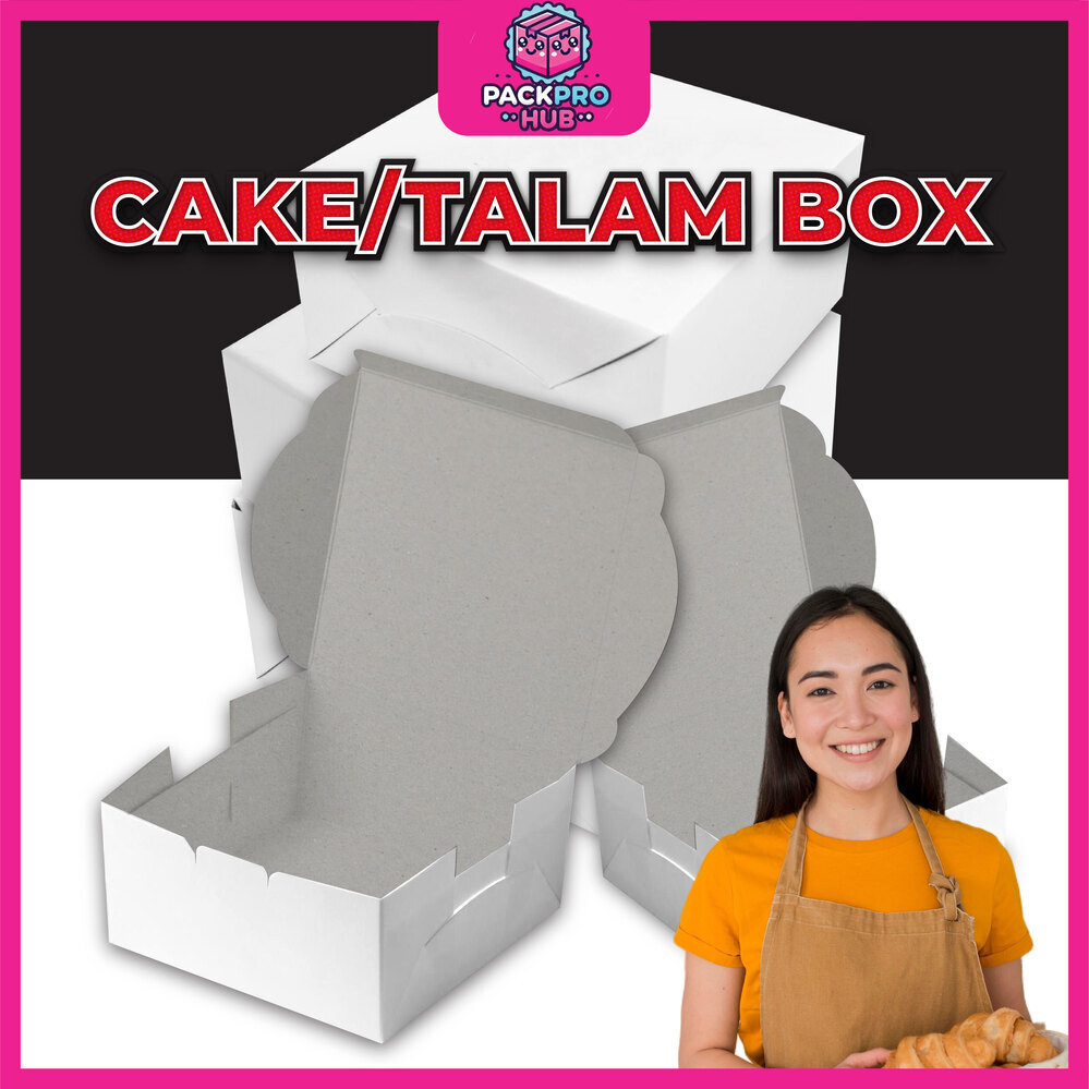 PACKPRO Cake Box Talam Box EXTRA THICK Pizza Box Kotak Kuih Talam Kotak ...