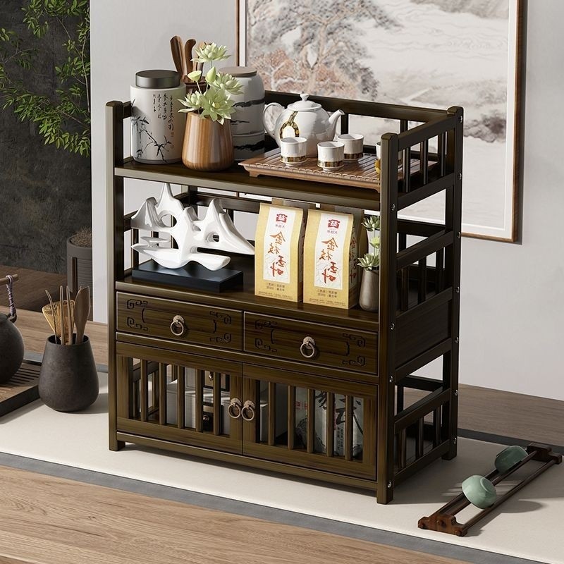 Desktop Small Antique Shelf Cup Holder Teapot Display Stand Solid Wood ...