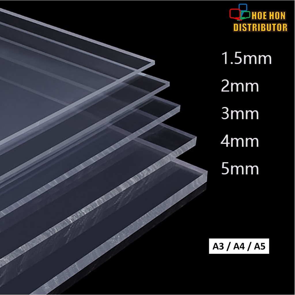 Acrylic Board A3 A4 A5 1mm 2mm 3mm Art & Creative Painting Drawing Multipurpose Crystal Clear ...