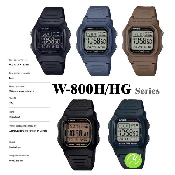 NEW COLORS [10 YEARS BATTERY LIFE ] CASIO BASIC DIGITAL MEN WATCH W ...