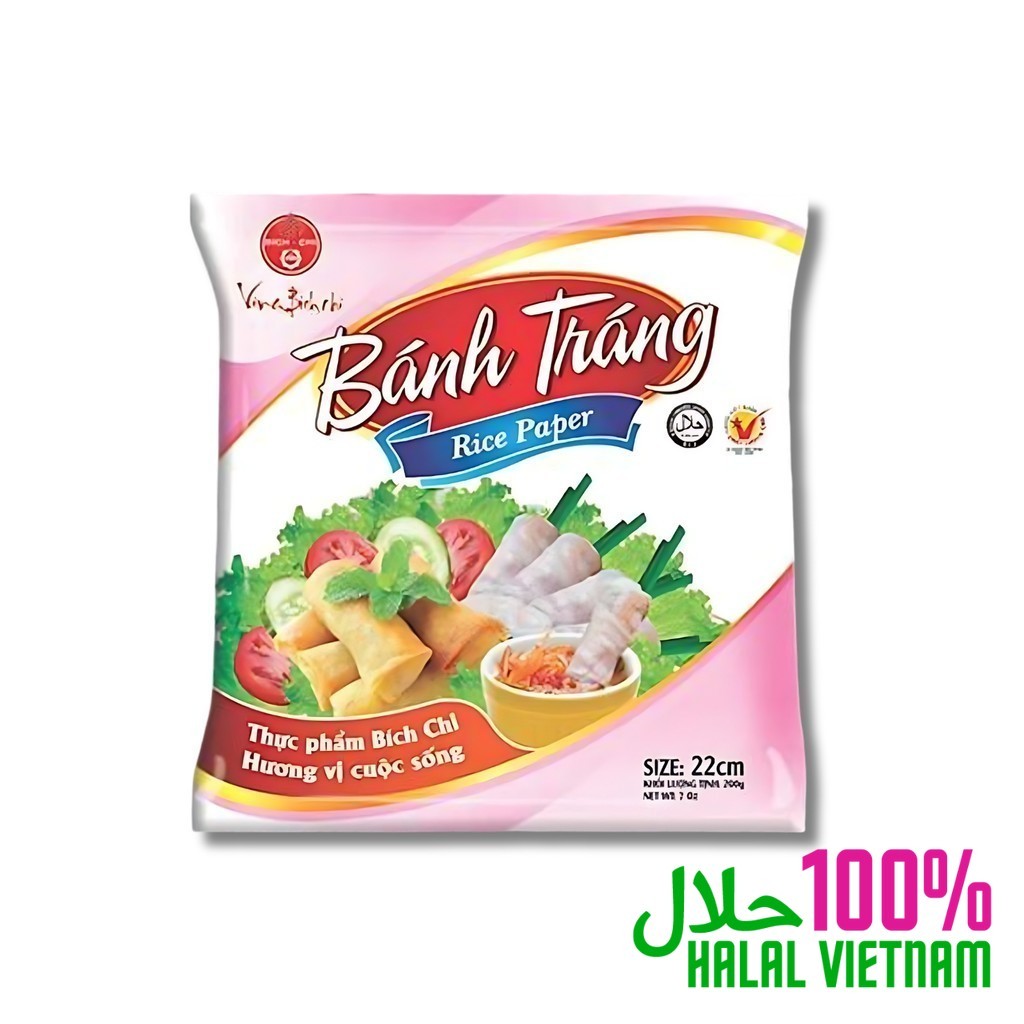 Bich Chi round rice paper 22cm, 200g pack - 100% HALAL VIETNAM | Shopee ...