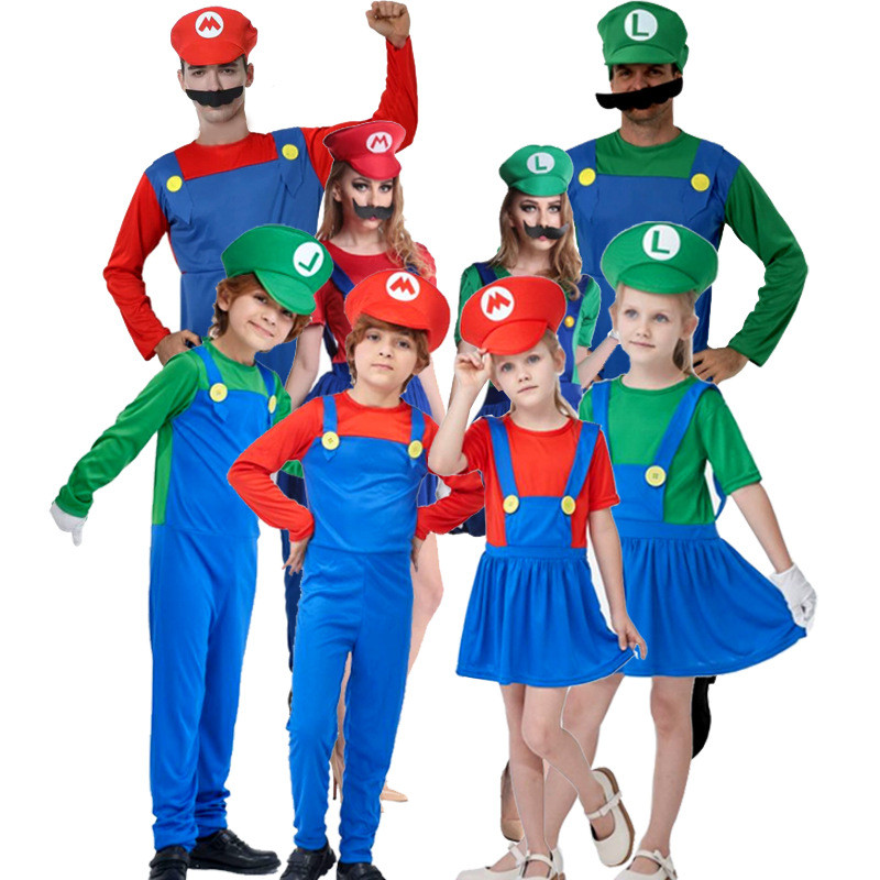 Mario CostumecosplayAnime Adult and Children Parent-Child Role Play ...