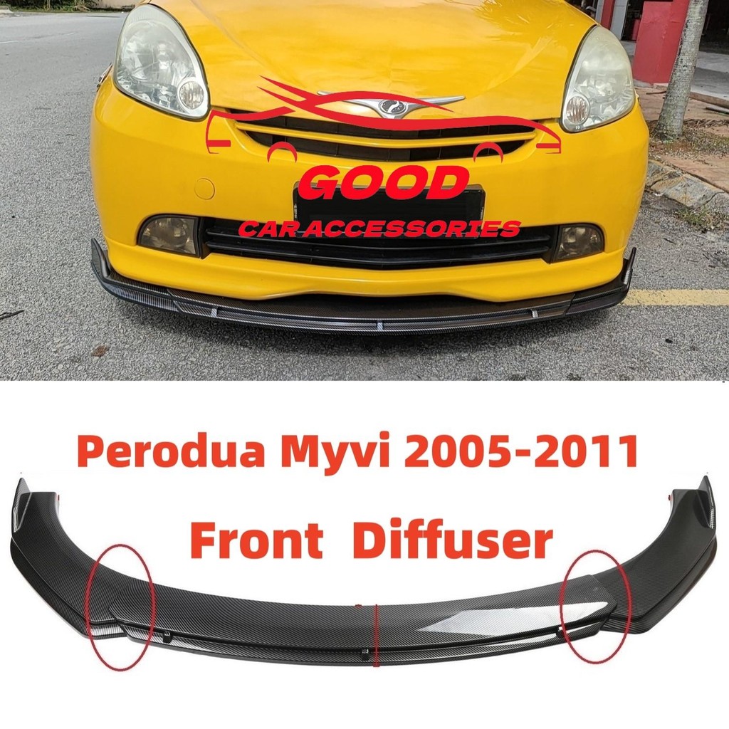Perodua Myvi 2005-2010 Front Bumper Diffuser Lip Wrap Angle Splitters ...