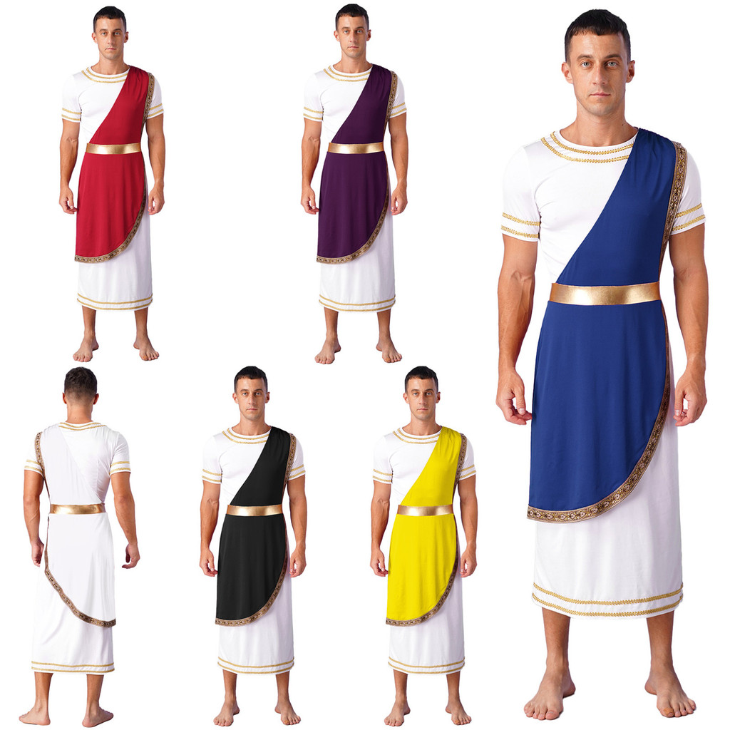 Mens Roman Gladiator Costume Ancient Greek God Halloween Cosplay Armor ...