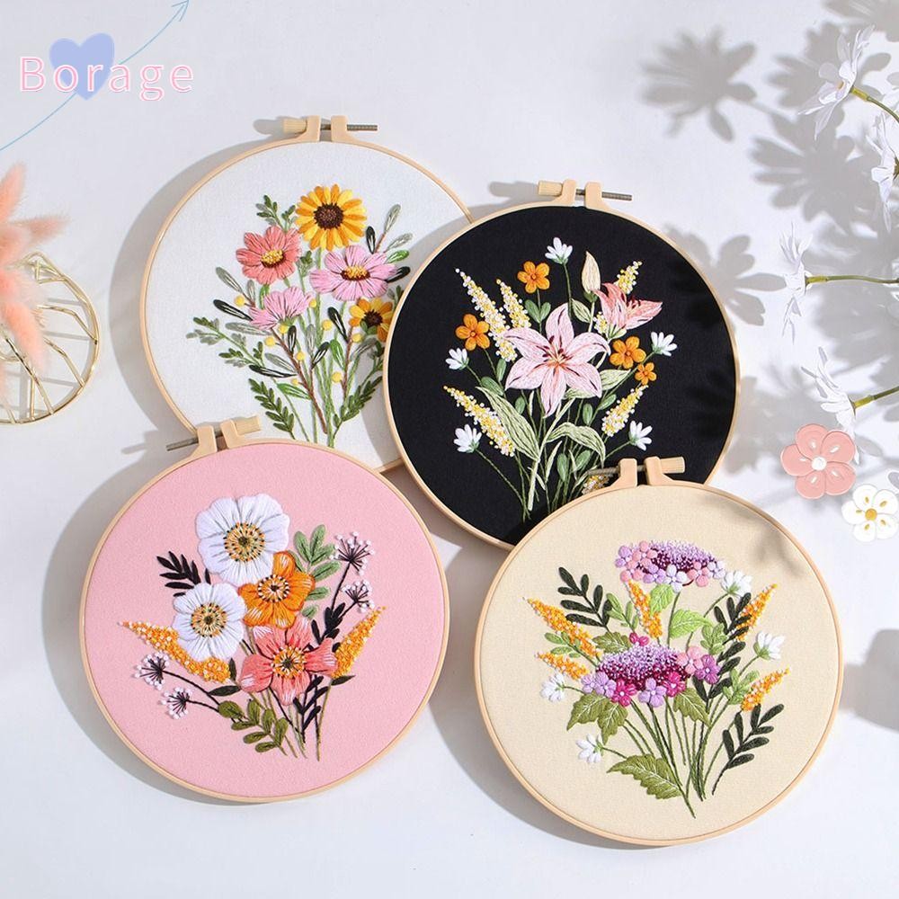 BORRAONE Embroidery Practice Kit, Embroidery Hoop Sewing Accessories ...