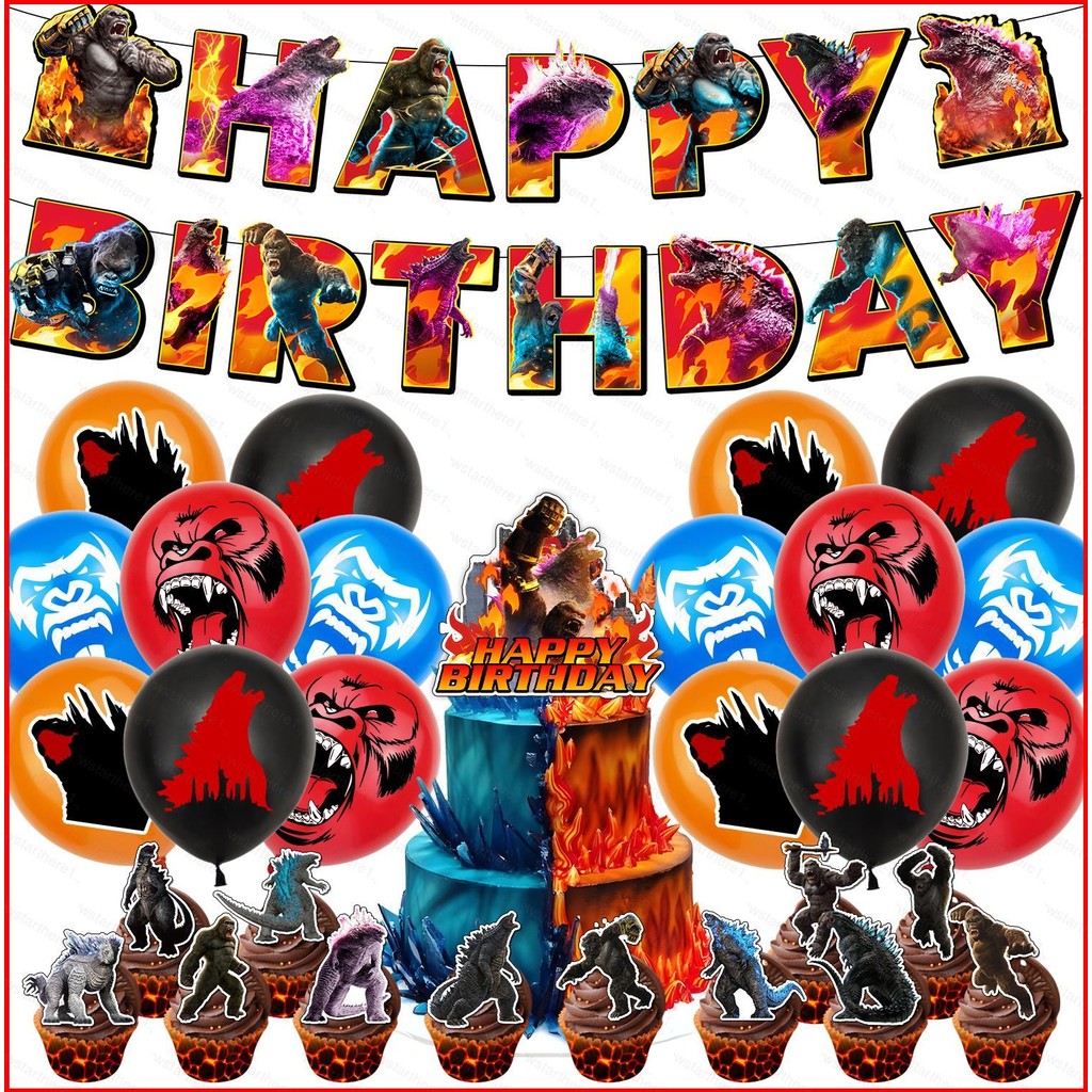 Jason King Kong vs Godzilla Themed Decoration Celebrate birthday Party ...
