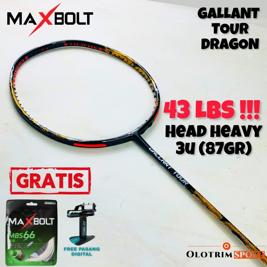 Maxbolt GALLANT TOUR DRAGON 43LBS Badminton Racket 100% ORIGINAL ...