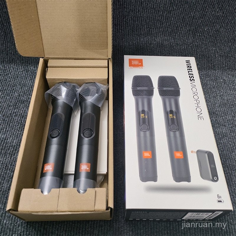 JBL Wireless Dual Microphone Wireless Microphone Home Singing One to ...