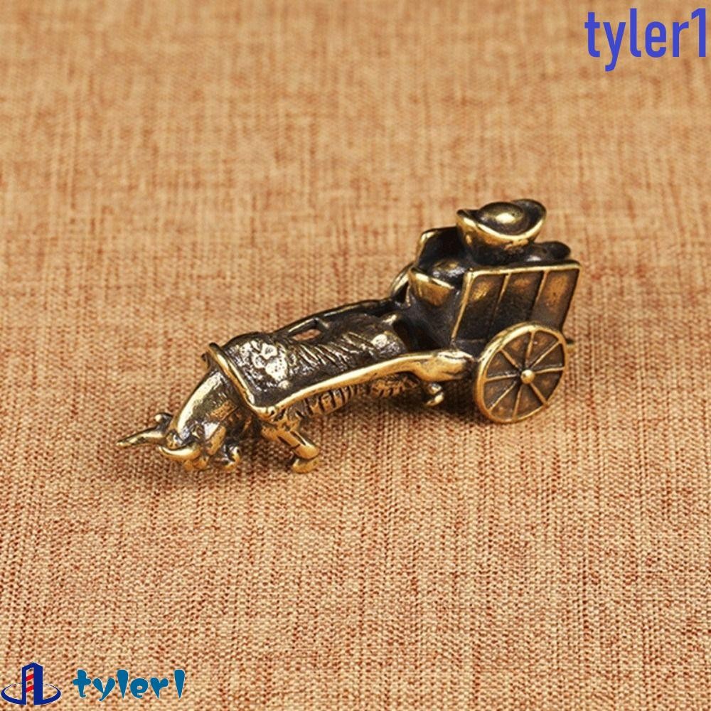 TYLER1 Bull Pull Vehicle Figurines Pure Copper Chinese Folk Decoration ...