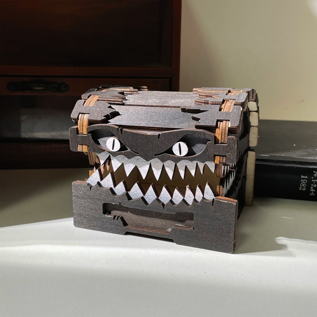 {Very Ferocious Box} Monster Treasure Box Storage Box Creative Wooden ...