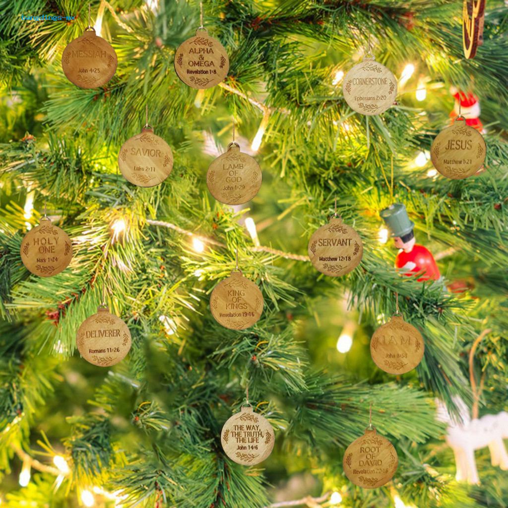 ba Names of Jesus Pendant Tree Hanging Ornament Vintage Wooden Names of ...