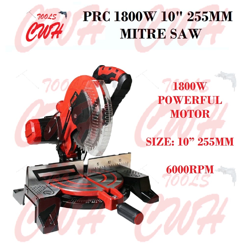 PRC 1500W 10" 255MM MITRE MITER SAW SAWING CUT CUTTING CUTTER WOOD ...