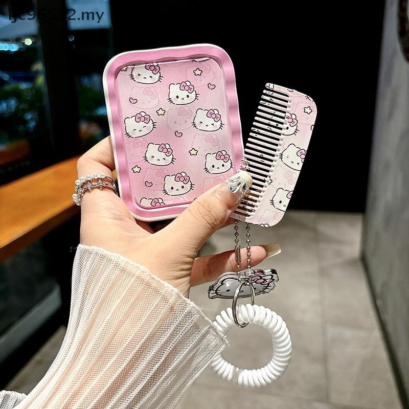 [LJC] New Sanrio Hello Kitty Mini Folding Makeup Mirror With Com Travel ...