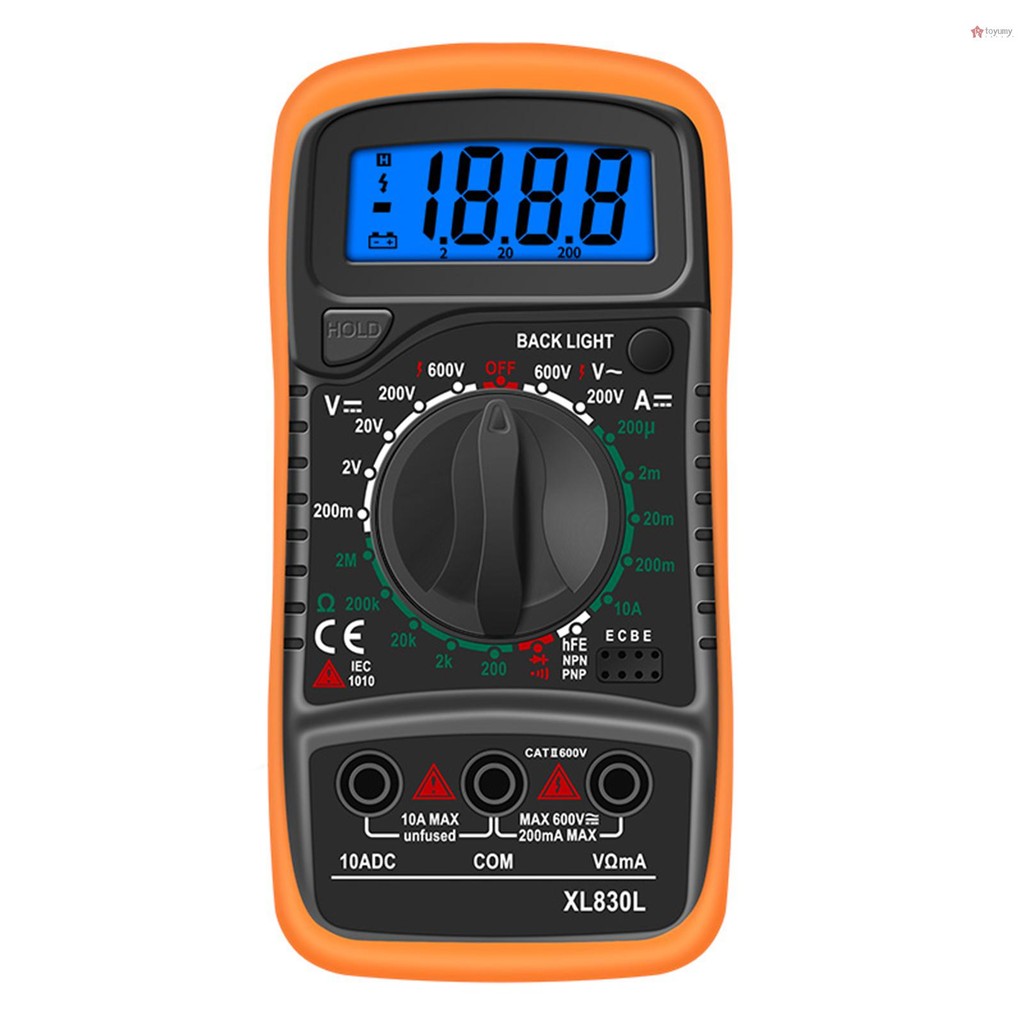 XL830L Handheld Digital Multimeter LCD Backlight Portable AC/DC ...