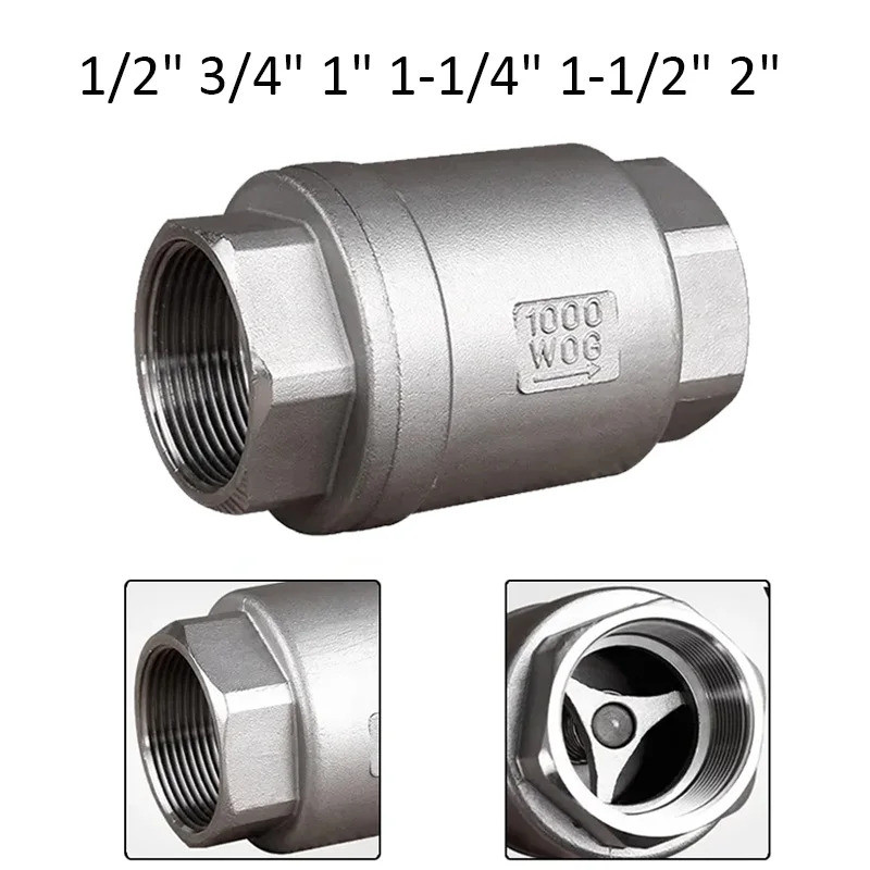 304 Stainless Steel Vertical Check Valve H12 Water Pump 1/2 3/4 1-1/2 1 ...