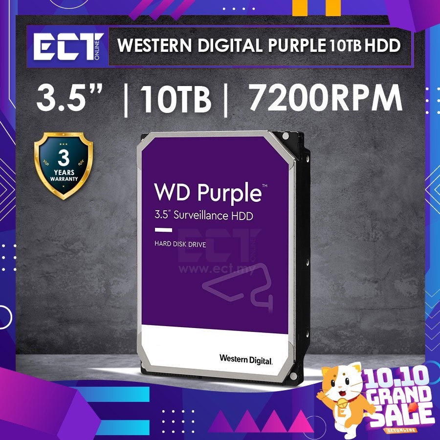 Western Digital WD Purple 10TB WD102PURZ 3.5" 7200RPM 256MB CCTV ...