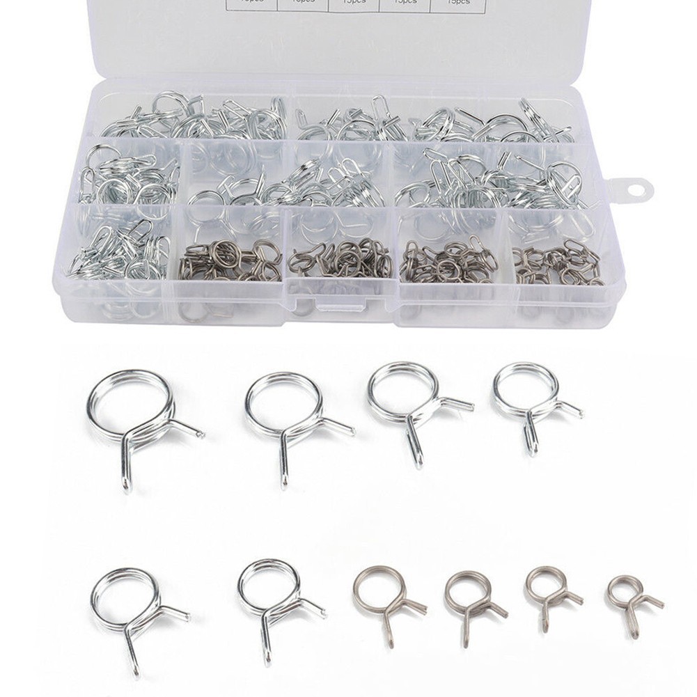 hot| 150pcs Double Wire Hose Clamp Kits for Water Pipe Air Tubing ...