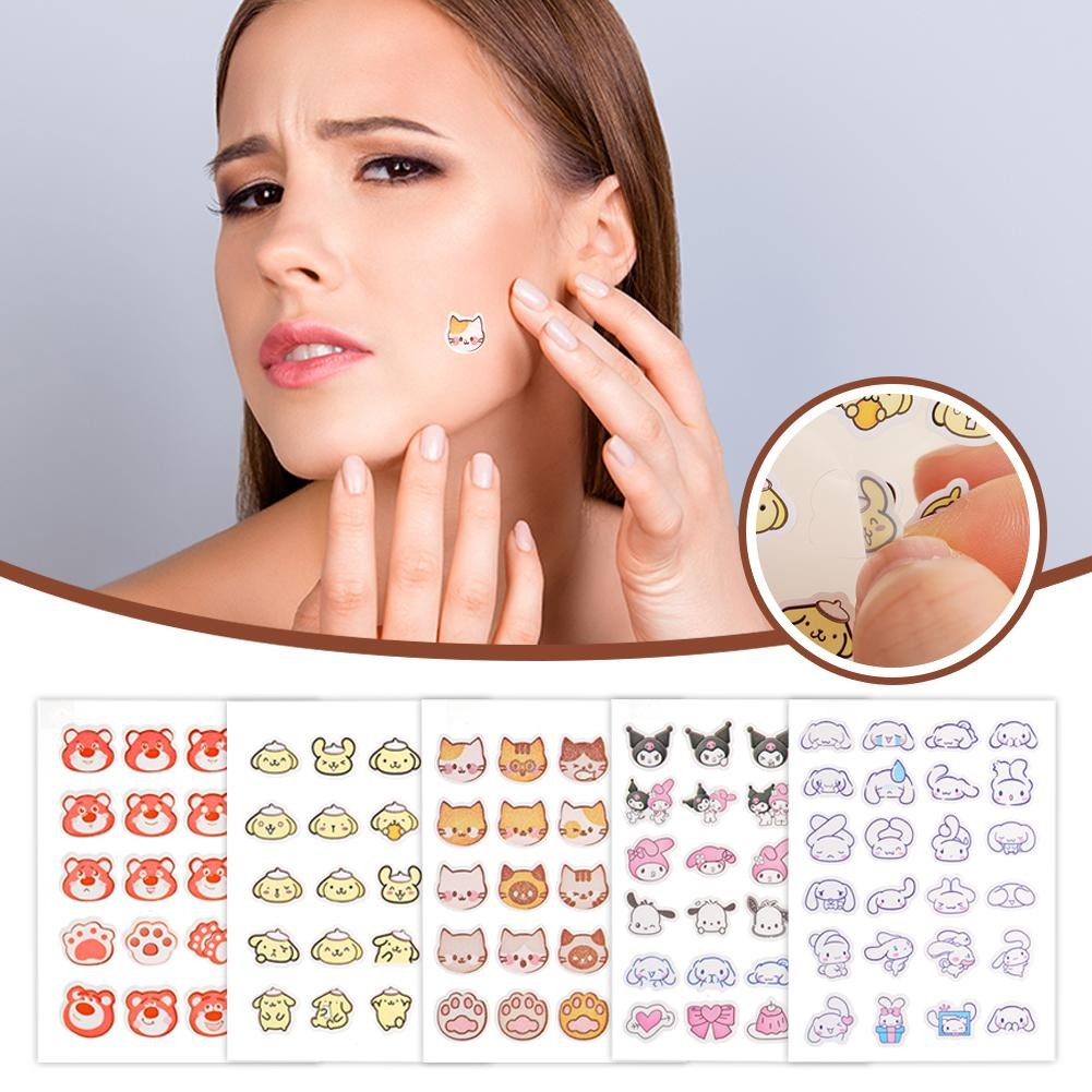 Cartoon Cats Pattern Acne Stickers Waterproof Beauty Patch Hydrocolloid ...