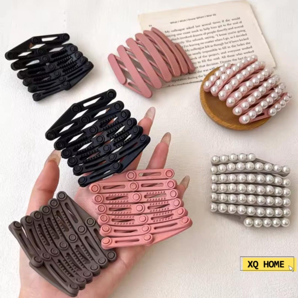 Elegant Pearl Foldable Headband Extendable Flower Hair Band Portable ...