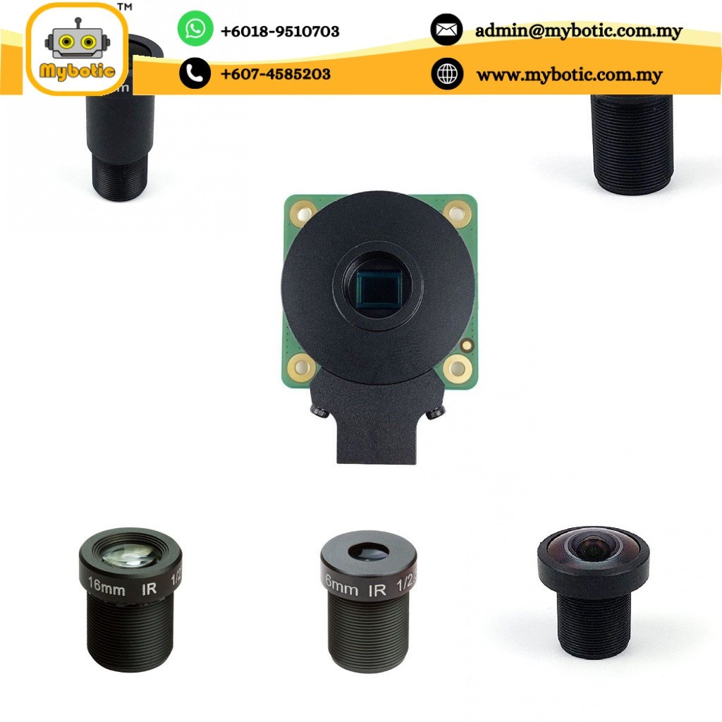 Official Raspberry Pi HQ Camera M12 and Lenses | Shopee Malaysia