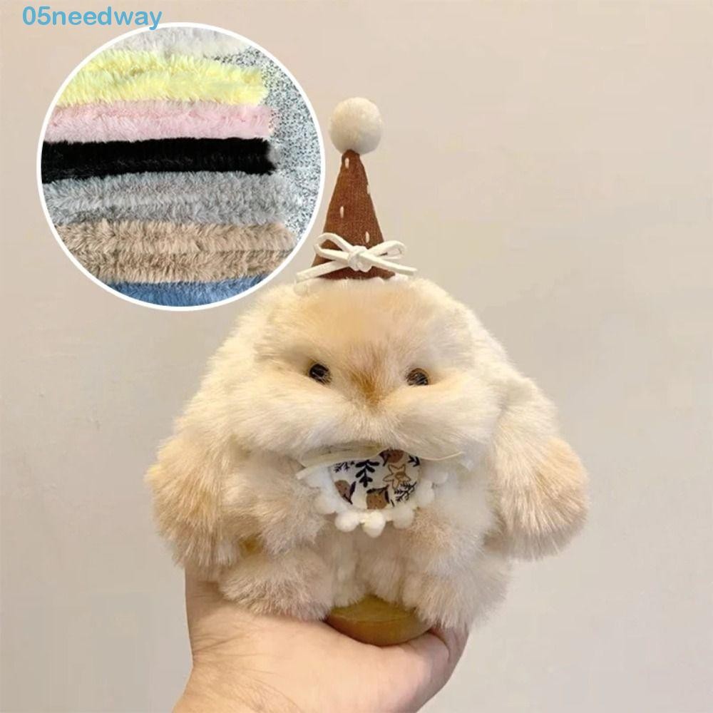 NEEDWAY Rabbit Plush Iron Wire Strip Stick, Plush Stuffed Handmade ...