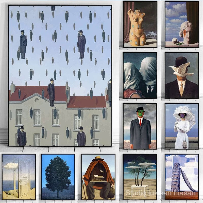 Reene Magritte-Surrealism Canvas Painting Replay Poster Classical ...