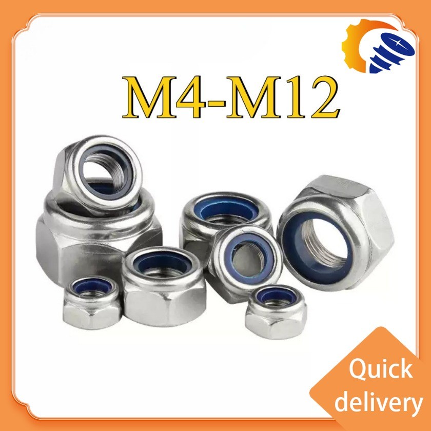 Benang terbalikHexagon Nylon Locknut/Stainless Steel 304 Rubber Nut , Skru Lock DIN985/For Screw ...