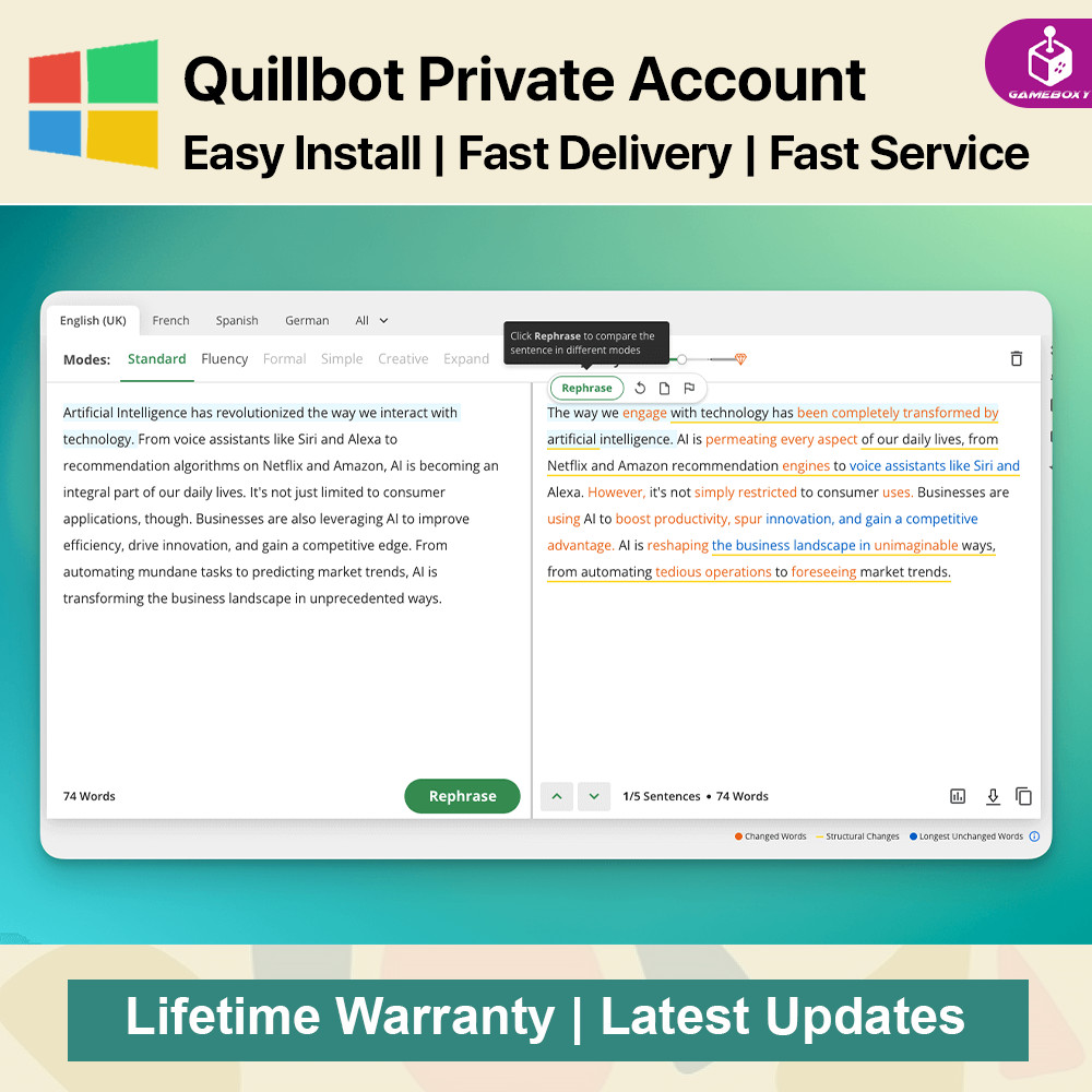 🔑 QuillBot Private Account | 💻 PC Paraphrasing Pro | ️ Own Gmail Login ...