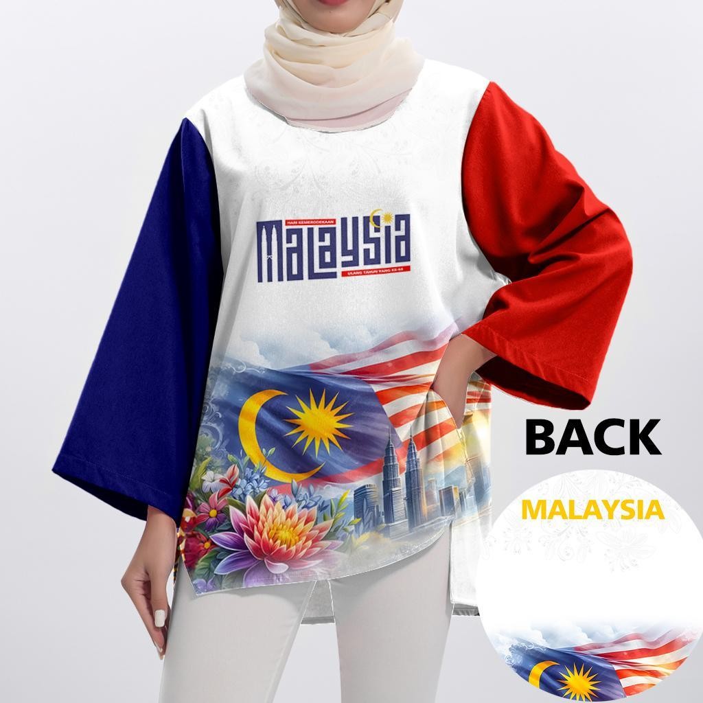 2025 Women Tshirt Merdeka Dewasa Bunga Raya Merdeka 68th Malaysia ...