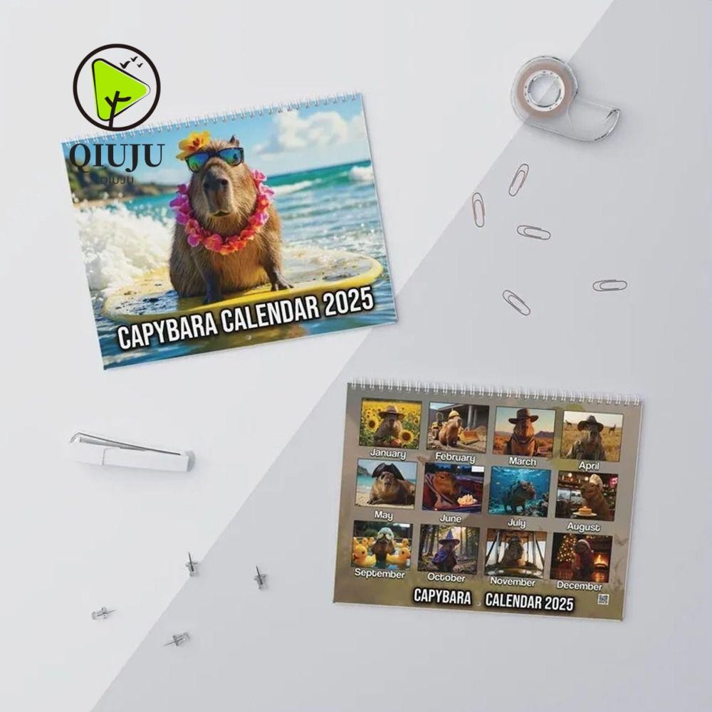 QIUJUU 2025 Capybara Wall Calendar, Hangable 12 Month Capybara Wall ...