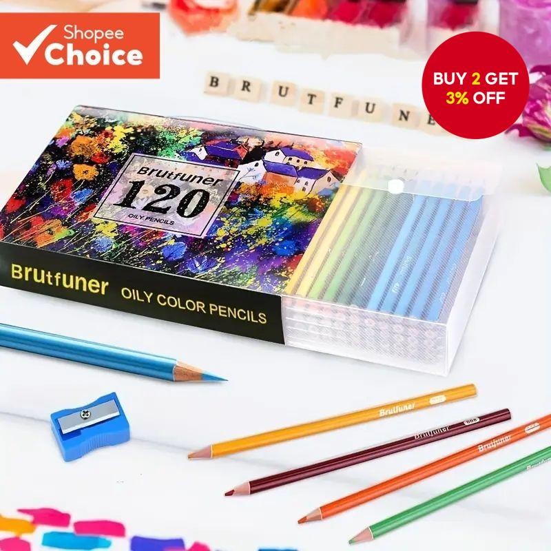 48/72/120/80pcs Brutfuner Oil Color Pencils Color Pencil Set Watercolor ...