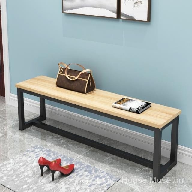 Long storage stool dining table long bench bathroom shopping mall ...
