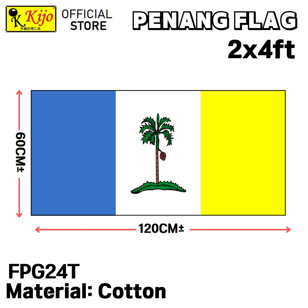 KIJO Pulau Pinang Flag 60cm X 120cm Cotton Flag #FPG24T | Shopee Malaysia
