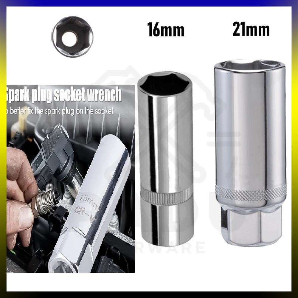 16mm 21mm Pembuka Spark Plug Kereta Motor 1/2" 6 Point Plug Spanner ...