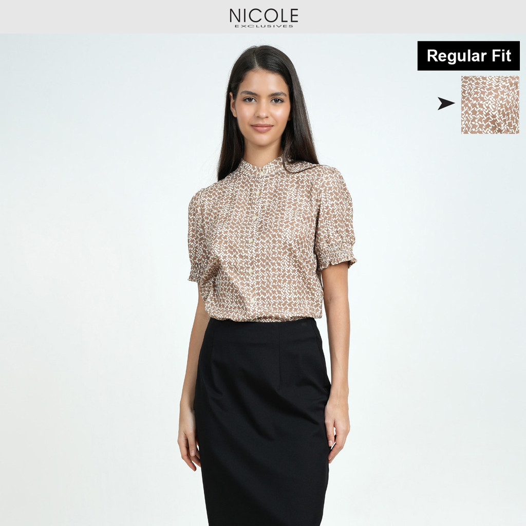 (Blouse Only) Nicole Exclusives Short Sleeve Blouse (NER6614B) | Shopee ...