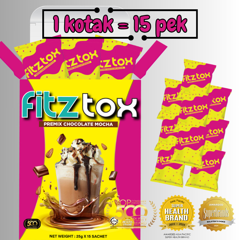 FITZTOX MINUMAN DETOKS BERPERISA COKLAT MOCHA - 1 KOTAK (15 PEK ...