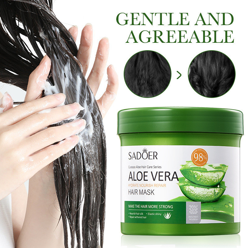 SADOER Aloe Vera Moisturizing Repair Hair Mask Keratin Egg Care Smooth ...